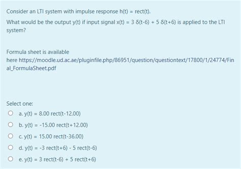 Solved Consider An Lti System With Impulse Response Ht