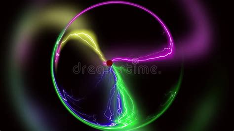3d Animated Background Model Colorful Lightning Flashes Stock Footage