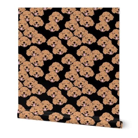 Adorable Retro Poodle Faces Wallpaper Spoonflower