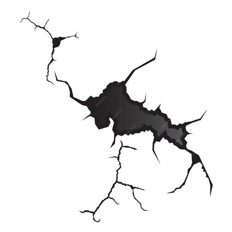 Premium Vector Realistic Wall Crack Illustration Vector Isolated On