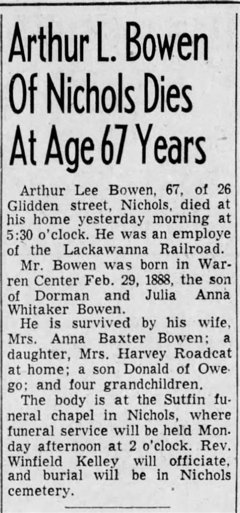 Bowen Arthur 1955 ™