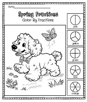 Spring Fractions Color By Fractions By TEACHER AOF TPT