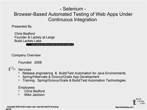 Testing Java Web Apps With Selenium Ppt Web Development Internet