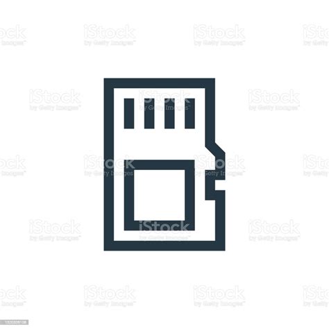 무선 기술 개념에서 메모리 카드 아이콘 벡터 메모리 카드 편집 가능한 스트로크의 얇은 선 그림입니다 웹 및 모바일 앱 로고 인쇄 미디어에 사용할 메모리 카드 선형 기호 0