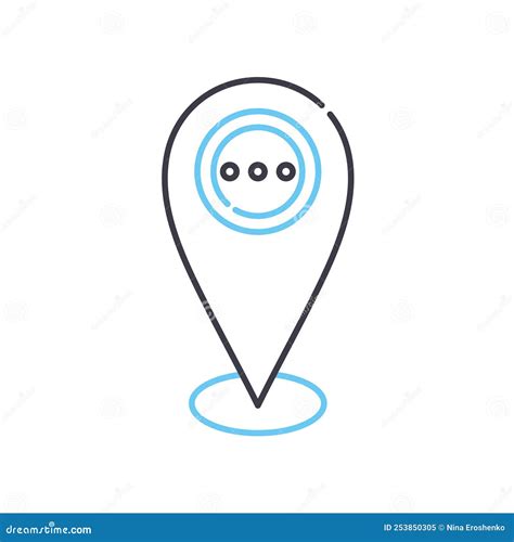 Map Marker Line Icon Outline Symbol Vector Illustration Concept Sign