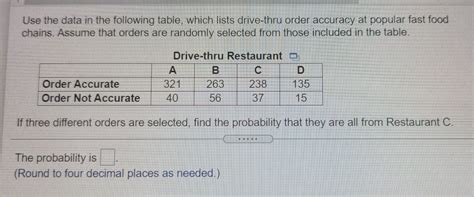 solved use the data in the following table which lists