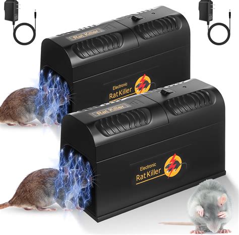2 Pack Electric Mouse Trap Zapper,Humane Mice Traps for House Indoor Kill,Reusable and No Touch ...