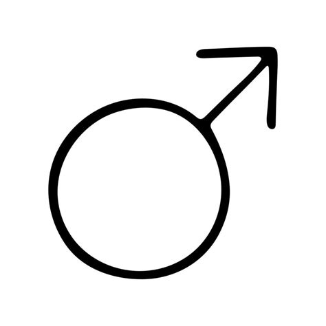 One Hand Drawn Male Gender Identity Icon Symbol Used To Represent Sex And Gender 68097051 Vector