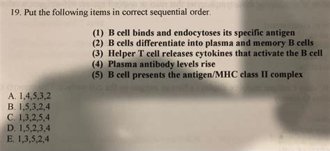 solved van 19 put the following items in correct sequential