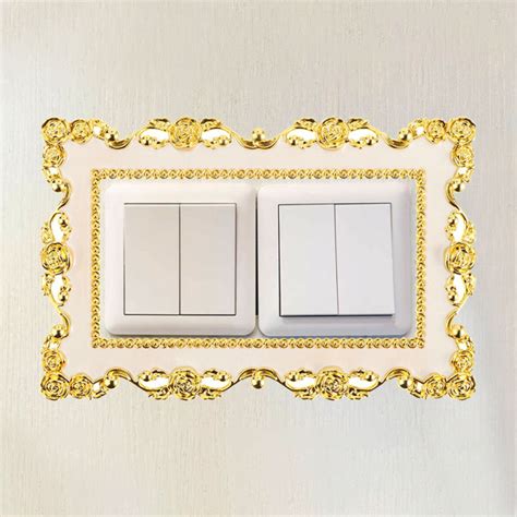Frame Saklar Stiker Lampu Tepi Mawar Dinding Dekorasi Saklar Lampu Plastik Bingkai Saklar Lampu