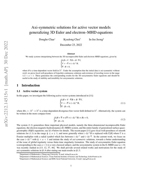 Pdf Axi Symmetric Solutions For Active Vector Models Generalizing 3d