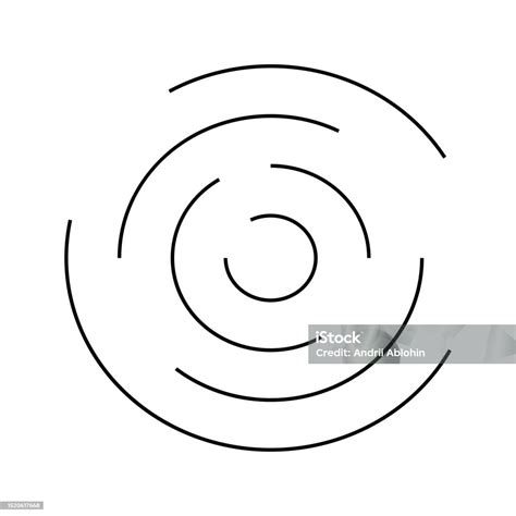 원형 잔물결 아이콘입니다 중단된 선이 있는 동심원 소용돌이 수중 음파 탐지기 또는 음파 햇살 흰색 배경에 격리된 신호 표시 아이콘에 대한 스톡 벡터 아트 및 기타 이미지