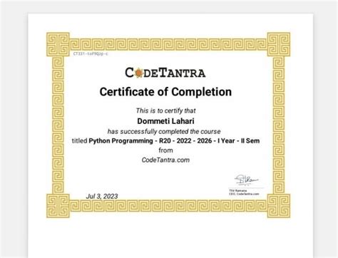 Lahari Dommeti On Linkedin I Successfully Earned My Python Certification Through Codetantra