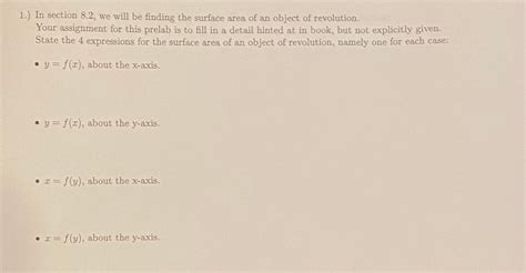 Solved In Section We Will Be Finding The Surface Chegg