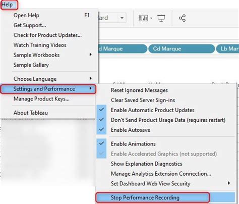 Tableau Performance Tips 1 Tableau Performance Recording