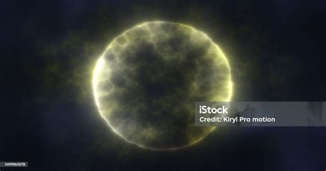 추상적인 노란색 에너지 구체 둥근 빛나는 마법의 디지털 미래 공간 배경 3차원 형태에 대한 스톡 사진 및 기타 이미지 3차원 형태 검은색 곡선 Istock