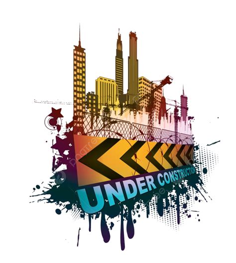 Under Construction Sign Vector Hd Png Images Vector Under Construction Sign With Grunge Design