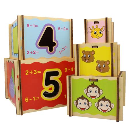 Wooden Nesting Blocks With Numbers Preschool Mall Preschool Supplies And Educational Toys