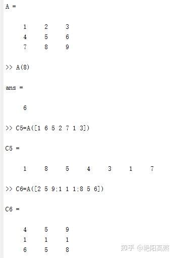 Matlab 数组、矩阵、方阵、行列式、向量 知乎