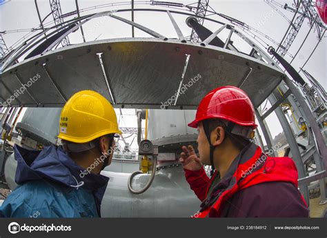 Chinese Technicians Check Transformer Substation China S Largest Most Complicated Stock