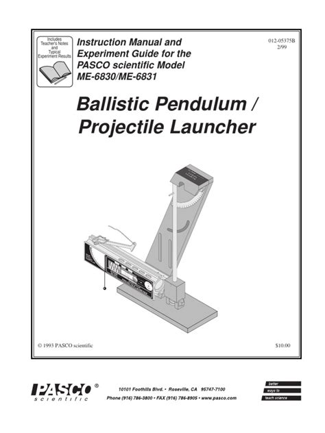 Ballistic Pendulum Projectile Launcher Pdf Collision Momentum