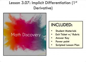 Calculus Unit Lesson Implicit Differentiation St Derivative