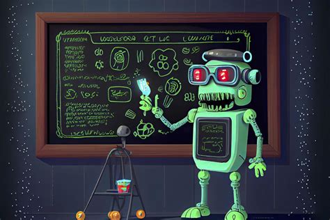 Bitcoin Cryptocurrency Digital Currency Concept Robot Professor Explains Stock Photo
