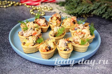 Тарталетки с начинкой, рецепт с фото самый вкусный: с курицей и грибами