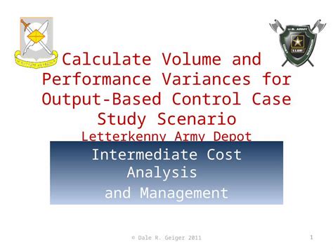 pptx calculate volume and performance variances for output based
