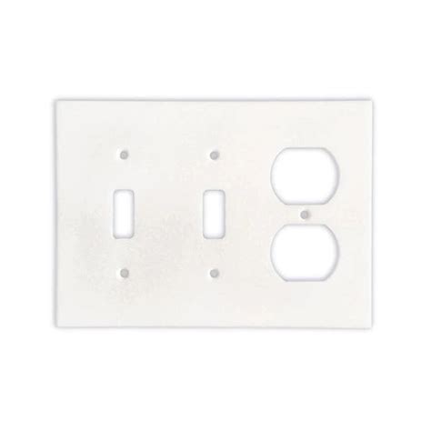 Thassos White Marble Double Toggle Duplex Switch Plate Cover Polished