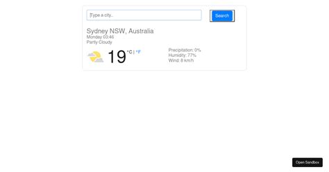 Weather Codesandbox