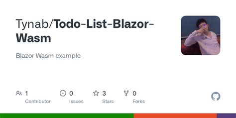 Github Tynabtodo List Blazor Wasm Blazor Wasm Example