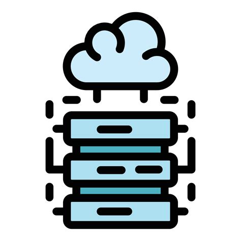 Server Data Cloud Icon Color Outline Vector Vector Art At Vecteezy