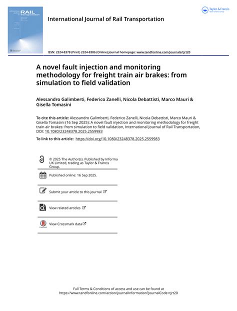 Pdf A Novel Fault Injection And Monitoring Methodology For Freight