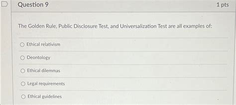 Solved Question 91 ﻿ptsthe Golden Rule Public Disclosure