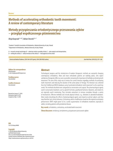 Methods Of Accelerating Orthodontic Tooth Movement Pdf Bone Growth Hormone