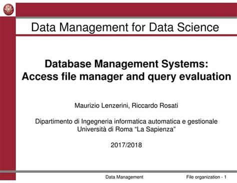 Dbms File Organizationpdf For Managment Ppt