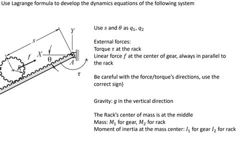 Solved Use Lagrange Formula To Develop The Dynamics