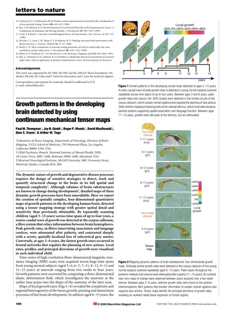 Pdf Growth Patterns In The Developing Brain Detected By Using