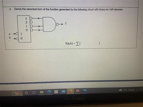 Solved Derive The Canonical Form Of The Function Chegg