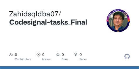 Github Zahidsqldba07codesignal Tasksfinal