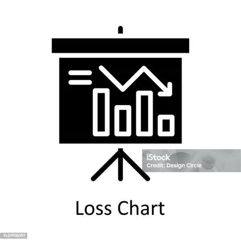 손실 차트 벡터 솔리드 아이콘 디자인 일러스트레이션입니다 화이트 백그라운드 Eps 10 파일에 은행 및 지불 기호 계산기에 대한 스톡 벡터 아트 및 기타 이미지 Istock