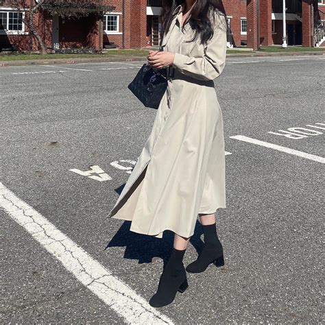 커스텀쉬 투웨이 트렌치 코트 원피스 바바리 벨트 롱원피스 2color