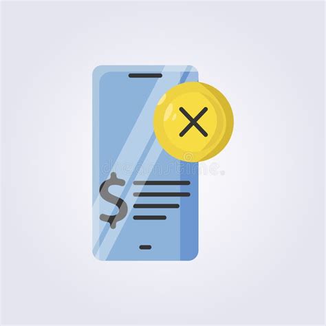 Flat Online Failed Payment Icon Logo Vector Illustration Design Error