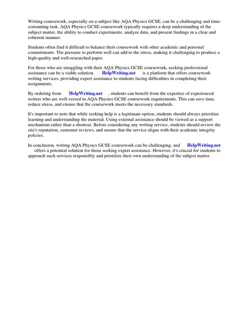 Aqa Physics Gcse Coursework Pdf Facebook Linked In