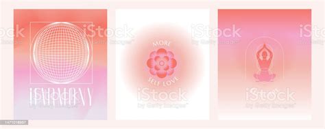 간단한 미니멀리스트 선형 스타일의 디자인 요소와 삽화의 벡터 세트 자기 관리와 사랑 Y2k 스타일의 지문 및 포스터 0명에 대한