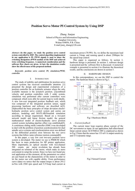 Pdf Position Servo Motor Pi Control System By Using Dsp