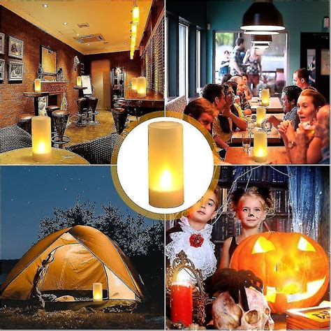 Pack Of 24 Rechargeable Led Candles Flickering Flameless Led Electric Candle With Stand Charging