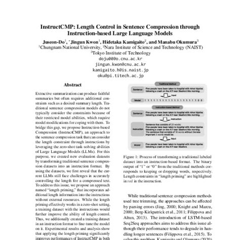 Instructcmp Length Control In Sentence Compression Through Instruction