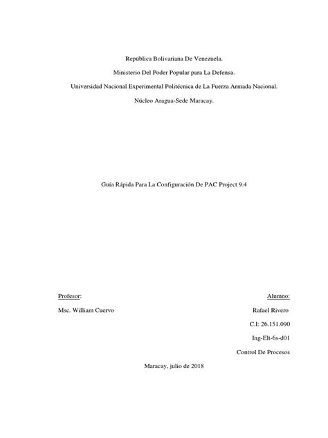 Configuracion Pac Project Pdf Programación De Computadoras Básico